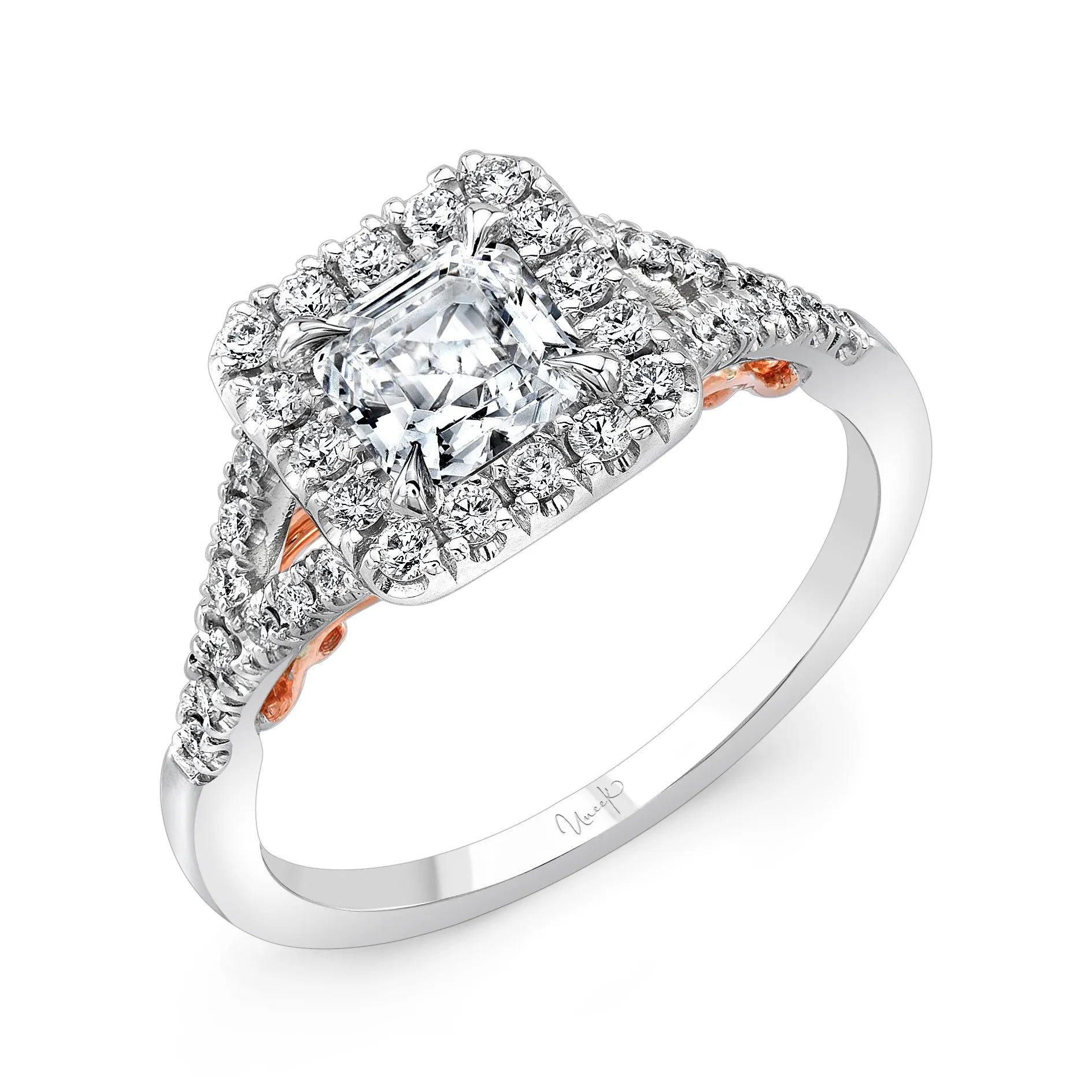 Uneek Amore Collection Halo Princess Cut Engagement Ring – Willis Fine ...