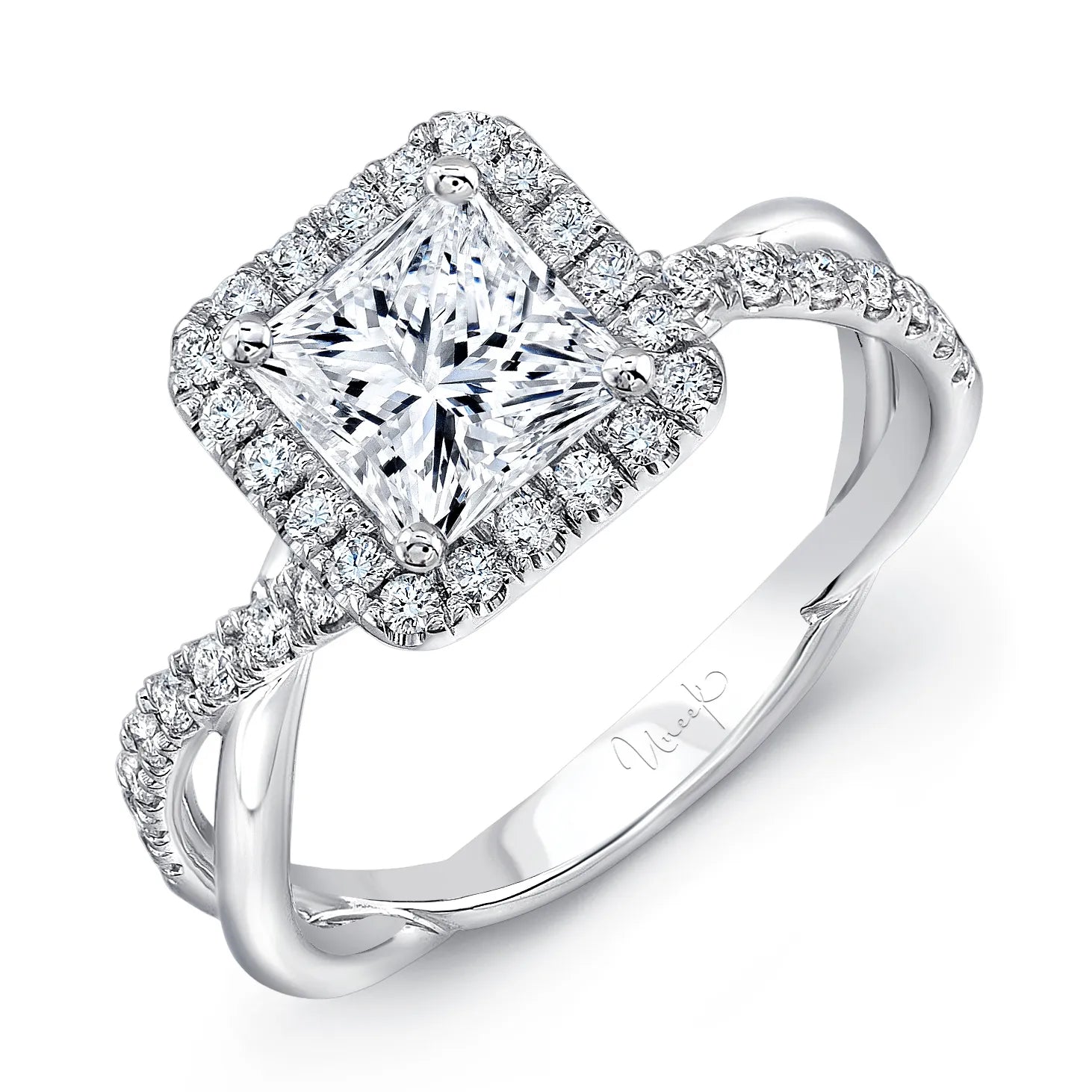 Uneek Infinity Collection Halo Princess Cut Engagement Ring – Willis ...